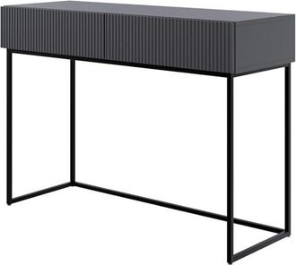 Selsey Coiffeuse avec 2 Tiroirs 110 x 79 cm sur Pieds Noirs Table De Maquillage Coin Beaut&eacute; Noir Veldio