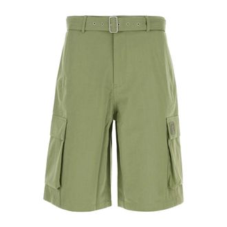 Maison Kitsun&eacute; Cargo-Bermuda mit G&uuml;rtel - - Shorts - Herren - Gr&uuml;n - W42