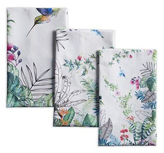 Maison d'Hermine Tropiques Lot de 3 torchons de Cuisine, Bar Multi-usages Doux et absorbants 100% Coton - Printemps/&eacute;t&eacute; - 50 x 70 cm