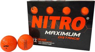 Nitro NMD12OBXC Maximum Distance Golfball, Orange, 12 St&uuml;ck