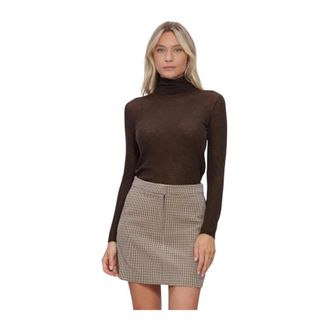 Selected Slwvendy Woll-Strickpullover mit Rollkragen - - Knitwear - Damen - Braun - M