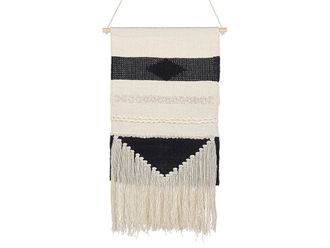Beliani Wanddekoration Baumwolle beige/schwarz handgemacht Boho Wandbehang Daska