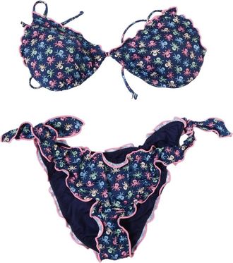 MC2 Saint Barth Femme, Maillots de bain, Bleu, Taille: 42 FR Bikini Triangolo Frou Frou