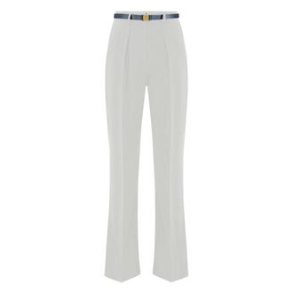 Elisabetta Franchi Femme, Pantalons, Blanc, Taille: 36 FR Pantalon Droit