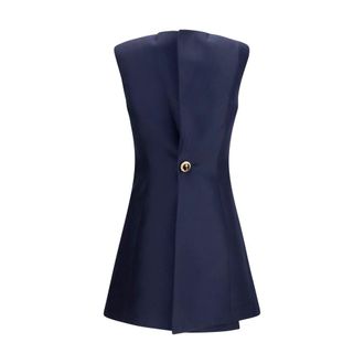 Balenciaga Womens Blue Wool Oves Aries Casual Dress