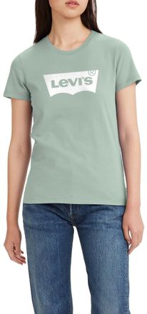 Levi's Damen The Perfect Tee T-Shirt,Batwing Granite Green,XXS