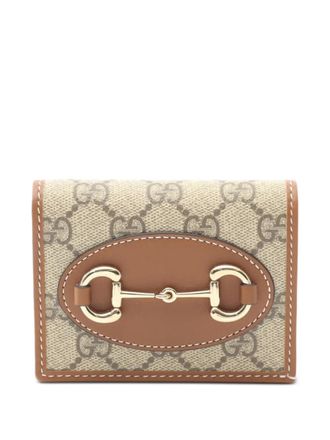 Gucci portefeuille Horsebit 1955 à motif GG Supreme (années 2020) - Marron