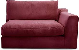 Cavadore Sofa-Modul Fionamit Armteil rechts / individuell kombinierbar als Ecksofa, Big Sofa oder Wohnlandschaft / 138 x 90 x 112 / Webstoff burgunder-rot