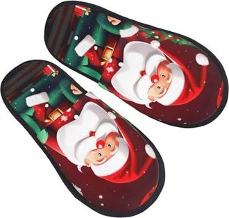 Generic Pantoufle Impression Du P&egrave;re No&euml;l Joyeux No&euml;l Chaussures Doux Hiver Chaussons Pour Ext&eacute;rieur Chambre Unisex L
