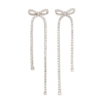 Self Portrait Femme, Accessoires, Gris, Taille: ONE Size Boucles doreilles gouttelettes en cristal