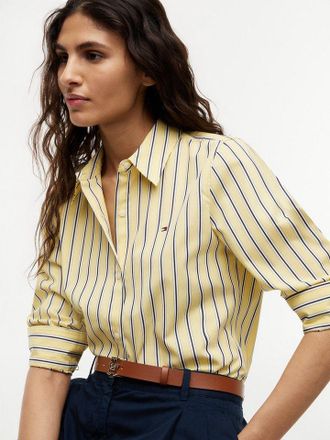 Tommy Hilfiger Hemdbluse SUMMER POPLIN REGULAR SHIRT Baumwolle, regular fit, auch in gro&szlig;en Gr&ouml;&szlig;en