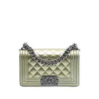 Chanel Pre-owned Quilted Metallic Patent Leather Crossbody - - Pre-owned - Damen - Gelb - ONE SIZE