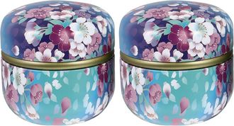 Lurrose 2st Teedosen Lose Pulverdosen Pralinen Metall Tee Lagerung Zinn Lose Kleine Kaffee Runde Metall Kann Vorratsbeh&auml;lter F&uuml;r Siegel Wei&szlig;blech