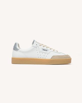 Faguo Baskets cuir et su&egrave;de blanc