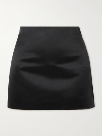 Lisa Yang Mini-jupe En Satin De Soie - Noir