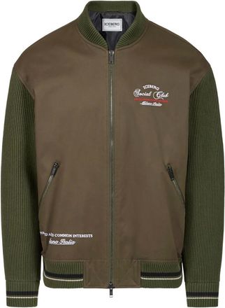 Iceberg Homme, Vestes, Vert, Taille: M Bomber en gabardine coupe confort