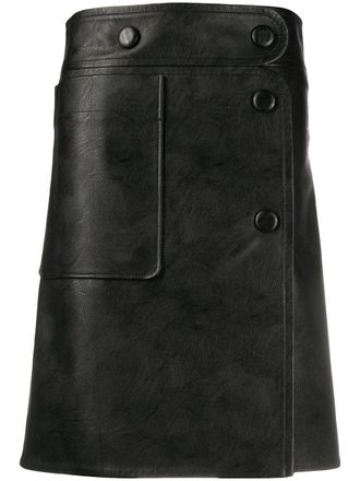 Stella McCartney jupe &agrave; design &eacute;vas&eacute; - Noir
