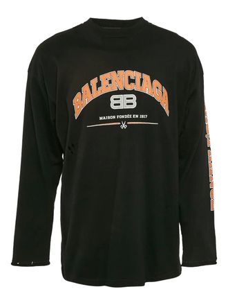 Balenciaga haut à effet usé - Noir