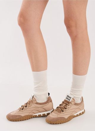 Miu Miu Baskets Tyre en tissu technique et cuir