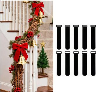 Generic 10 St&uuml;ck Weihnachtsgirlande Gel&auml;nder Krawatten Weihnachten Deko Wiederverwendbar Ties Bindeb&auml;nder Weihnachtsgirlanden Befestigungsb&auml;nder f&uuml;r Girlande,