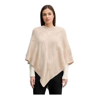 Benetton Cape aus reinem Kaschmir mit Rautenmuster - - Knitwear - Damen - Beige - ONE SIZE