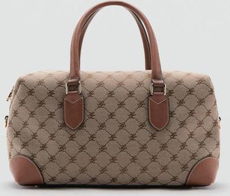 Mango Bowlingtasche Logo-Jacquard mittelbraun - Damen - Einheitsgr&ouml;&szlig;e - MANGO