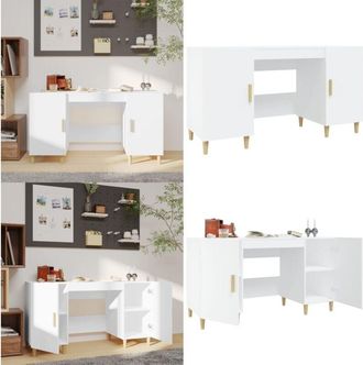 vidaXL Vidaxl - Bureau Blanc 140x50x75 cm Bois dingénierie - Bureau Blanc - Bureau Informatique - Meuble De Bureau - Bureau Design - Bureau Moderne - Home