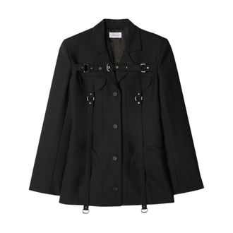 Off-white Einreihiger Blazer aus Wollmischung - - Jackets - Damen - Schwarzk - S