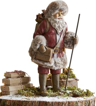 Loberon Weihnachtsmann Geney, handbemalt, charmante Nostalgie, Weihnachtsfiguren, Weihnachtsdekoration, Weihnachten, Polyresin, Acryl, Polyester, antikbraun/a