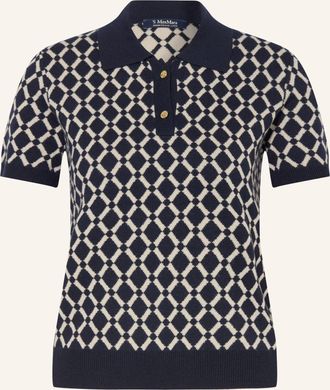 Max Mara Strick-Poloshirt Edera blau