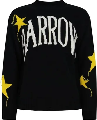 Barrow Barrow - Pull &agrave; col rond avec logo et finitions c&ocirc;tel&eacute;es - Homme - Pulls - Noir - Taille: S