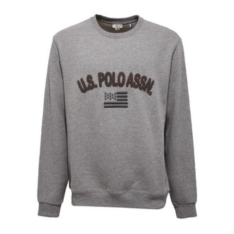 U.S.Polo Association Graues Baumwoll-Sweatshirt Modell 187 - - Sweatshirts & Hoodies - Herren - Grau - 2XL