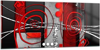 Arttor Wandbilder Dekoration Wohnzimmer Grafik geometrische figuren kreis Panorama Bilder auf Glas 120x50cm Glasbild Schlafzimmer K&uuml;che Wand Kunstdruck Art G