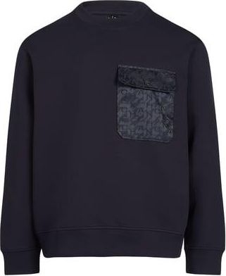 A|X Armani Exchange Sweat avec poche logotyp&eacute;e en coton m&eacute;lang&eacute;