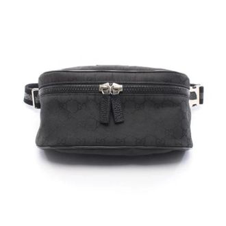 Gucci Pre-owned GG Muster Nylon Leder G&uuml;rteltasche - - Pre-owned - Damen - Schwarzk - ONE SIZE