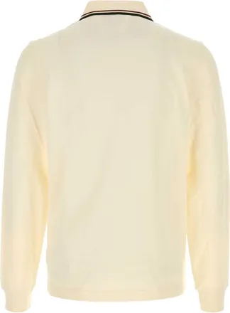 Fred Perry Mens Ivory Piquet Polo Shirt Ecrbrndyngreen Exterior: Cotton Camicie