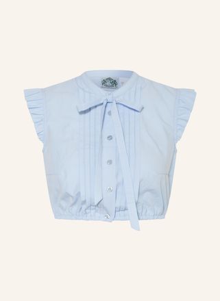 Hammerschmid Hammerschmid Dirndlbluse Antonia Mit Schluppe Und R&uuml;schen blau