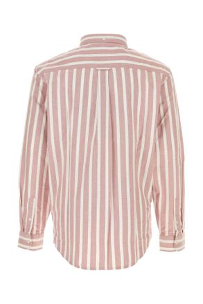 Carhartt Work in Progress Mens Embroidered Oxford L-S Deven Shirt Devenstripeoxideredwhite Exterior: Cotton Camicie