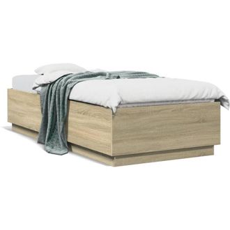 vidaXL Bettgestell Sonoma-Eiche 90x200 cm Holzwerkstoff Vidaxl