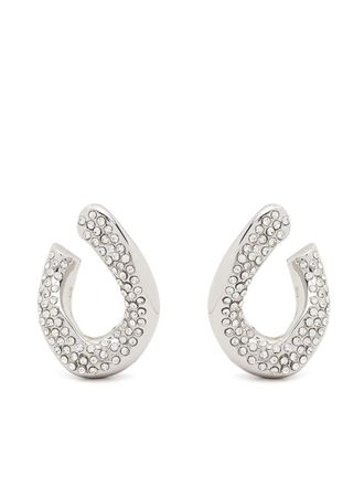 Patrizia Pepe boucles doreilles g&eacute;om&eacute;triques serties de strass - Argent