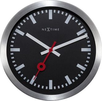 NeXtime Horloge murale NE-3998STZW Station &Oslash;19 cm, aluminium bross&eacute; noir