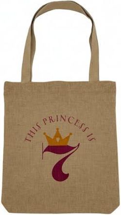 Fabulous Sac Shopping Tote Bag Aspect Lin - This Princess is 7 Celebration Birthday Party Gift Fantasy Magical - Sac de Courses Toile Epaisse 360g Beige Nature