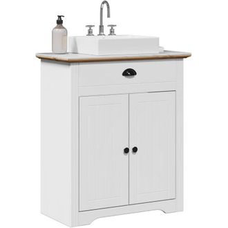 vidaXL Waschbeckenunterschrank bodo Wei&szlig; und Braun 70x35x80 cm Vidaxl 857577