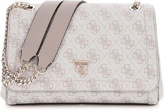 Guess Schultertasche Umh&auml;ngetasche Noelle II Convertible Xbody Flap Bag Dark Taupe Logo