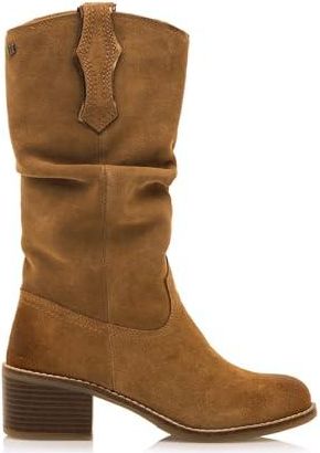 Mtng Bottes Plates Femme Bottes Plates Frontier 59798 Femme | De Cuir, avec lintérieur Cuir, Tige Haute Toe Cap Arrondie | Bottes Plates décontracté | Ferm