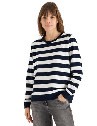 Cecil Gestreiftes Sweatshirt universal Blue XXL