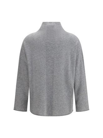 Max Mara Womens Cashmere Rollneck Sweater Light Grey Tops Top