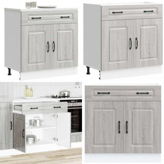vidaXL Vidaxl - Armoire de cuisine Kalmar sonoma gris bois ding&eacute;nierie