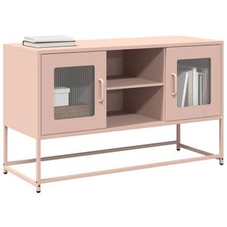 vidaXL Meuble tv rose 100,5x39x60,5 cm acier - Vidaxl