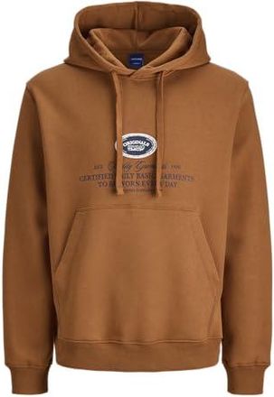 Jack & Jones Hood Ch Jorgreene Branding Sweat &agrave; Capuche, Huile dargan, M Homme